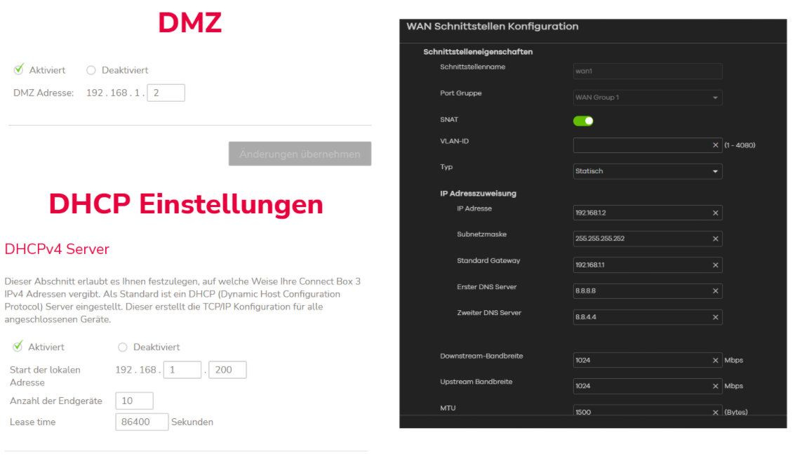 Ubiquiti Cloud Gateway Fiber und Connect Box (Router Modus…